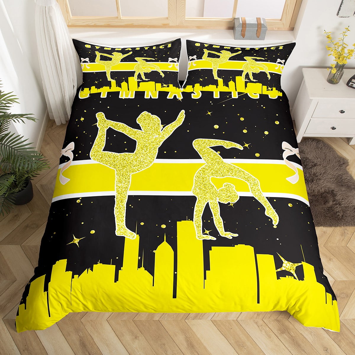 Erosebridal Dance Bed Set Gymnastics Duvet Cover Twin Size Teens Adults ...