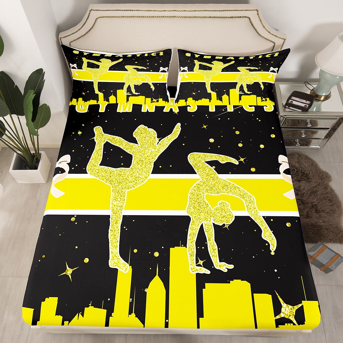 Dance Bed Sheets Gymnastics Fitted Sheet Full Size Teens Adults ...