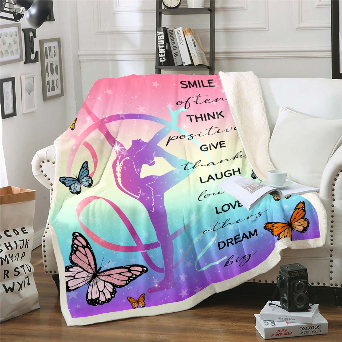 Fleece Blanket Teens Gymnastics Sherpa Blanket, Exercises Sports ...