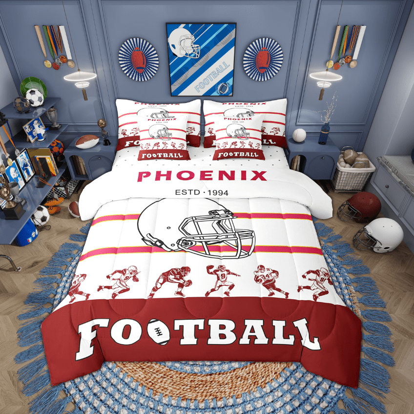 Erosebridal Football Comforter Set Twin Size 7 Piece Bed in A Bag ...