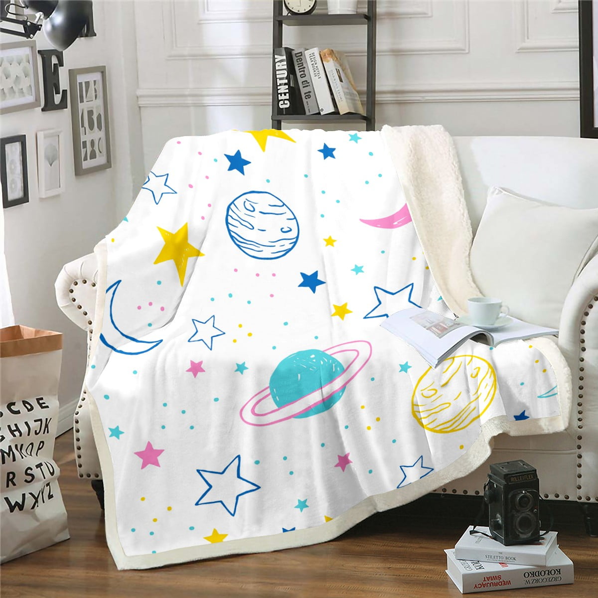 Galaxy Blanket Outer Space Throw Blanket Solar System Fleece Blanket ...