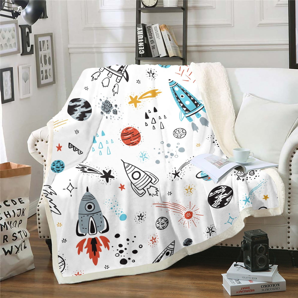 Galaxy Blanket Outer Space Throw Blanket Universe Themed Fleece Blanket ...