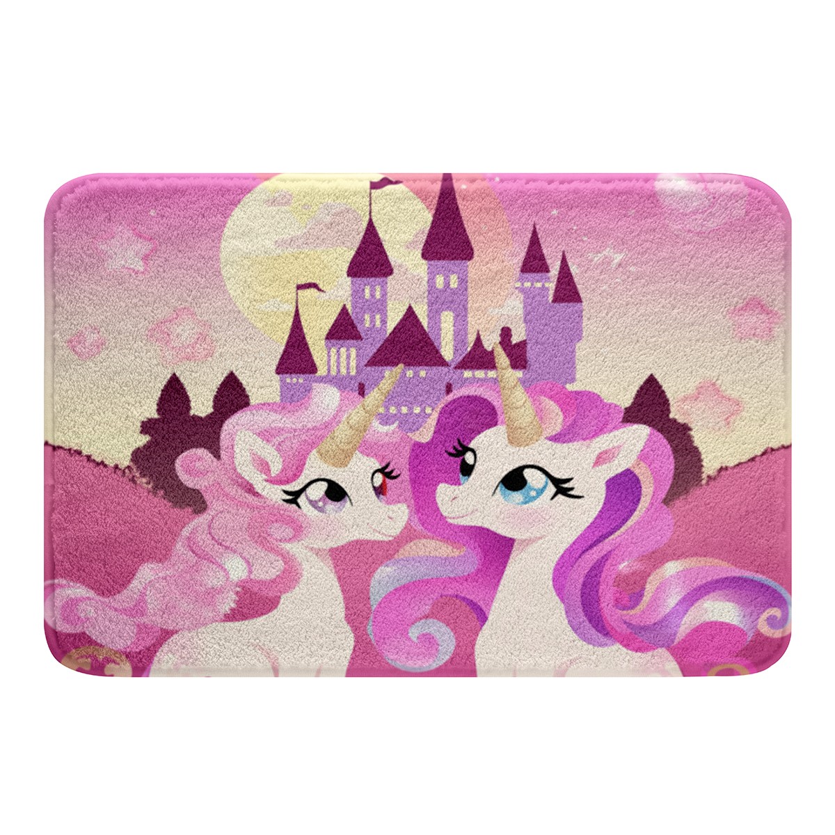 Erosebridal Pink Unicorn Bath Mat 16"X24",Stars Moon Bathroom Rugy ...