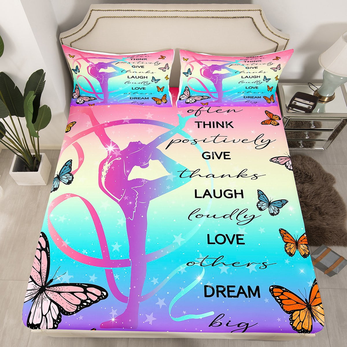 Erosebridal Queen Fitted Sheet Teens Gymnastics Sheets, Exercises ...