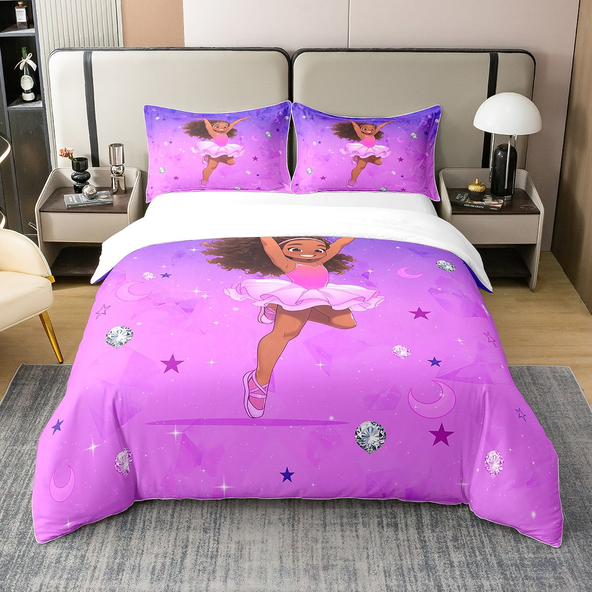 Queen size 100% Cotton Duvet Cover for Dancer Gift,Ballerinas Afro ...