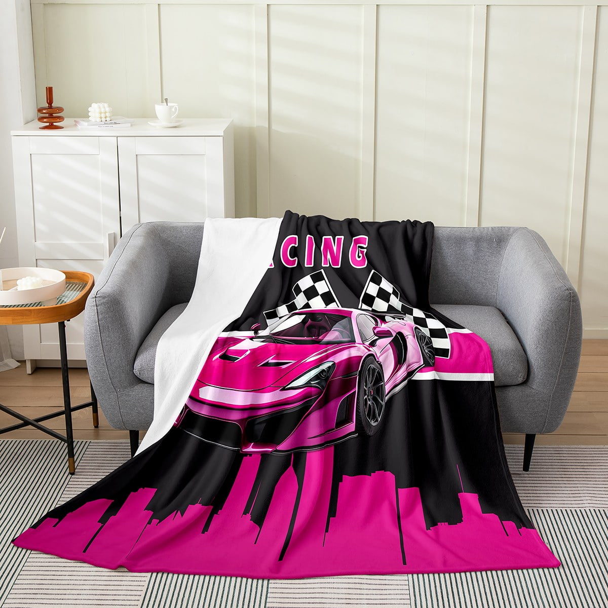 Racing Car Blanket Extreme Sports Fleece Blanket Throw 50x60,Sports Car ...