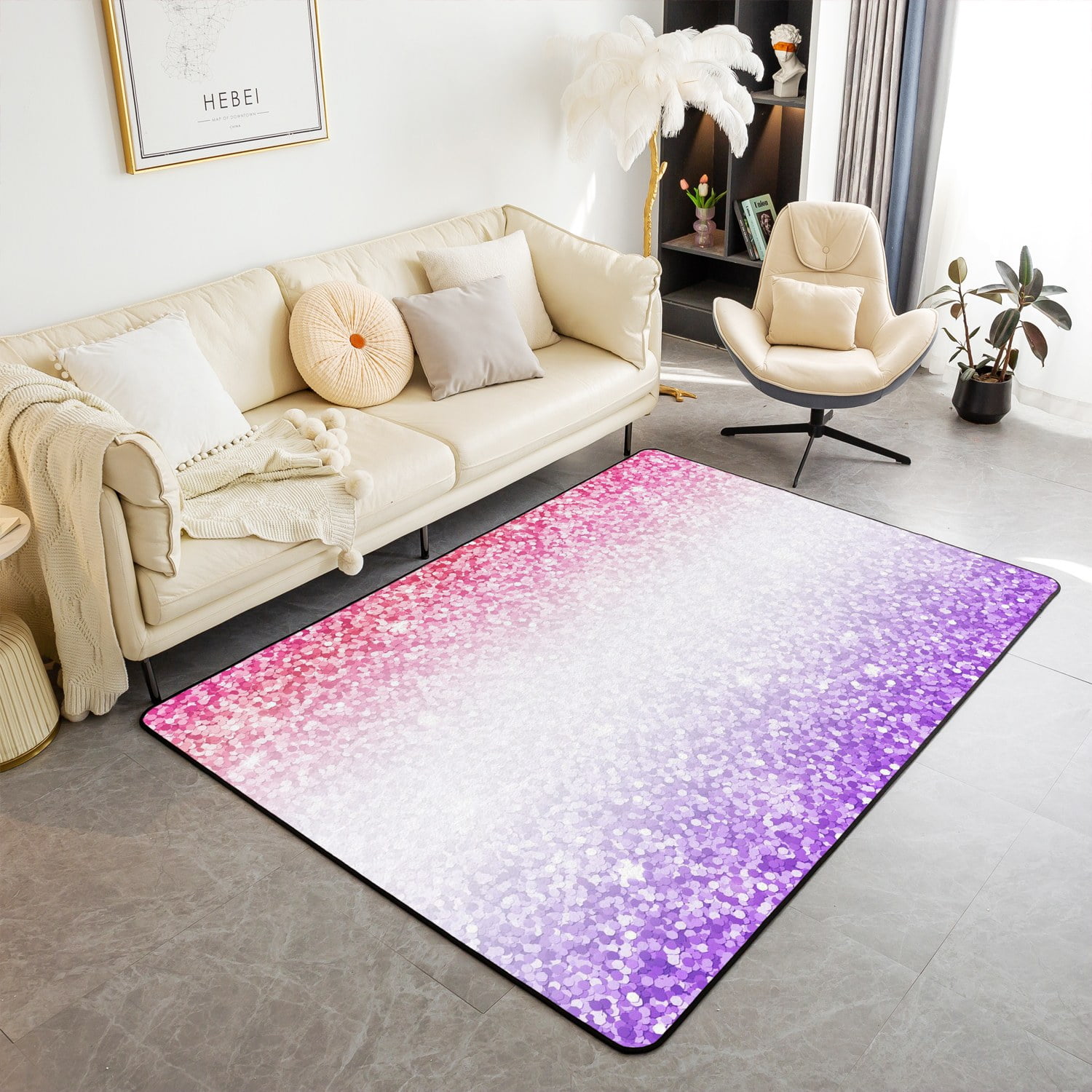 Erosebridal Sequins Carpet 3x5 for Bedside,Galaxy Glitter Area Rug ...