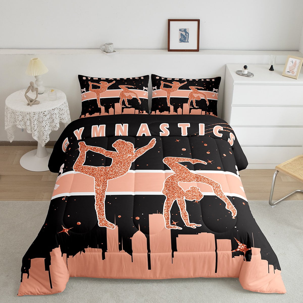 Erosebridal Sport Bedding King Gymnast Comforter Set, Gymnastics Dance ...