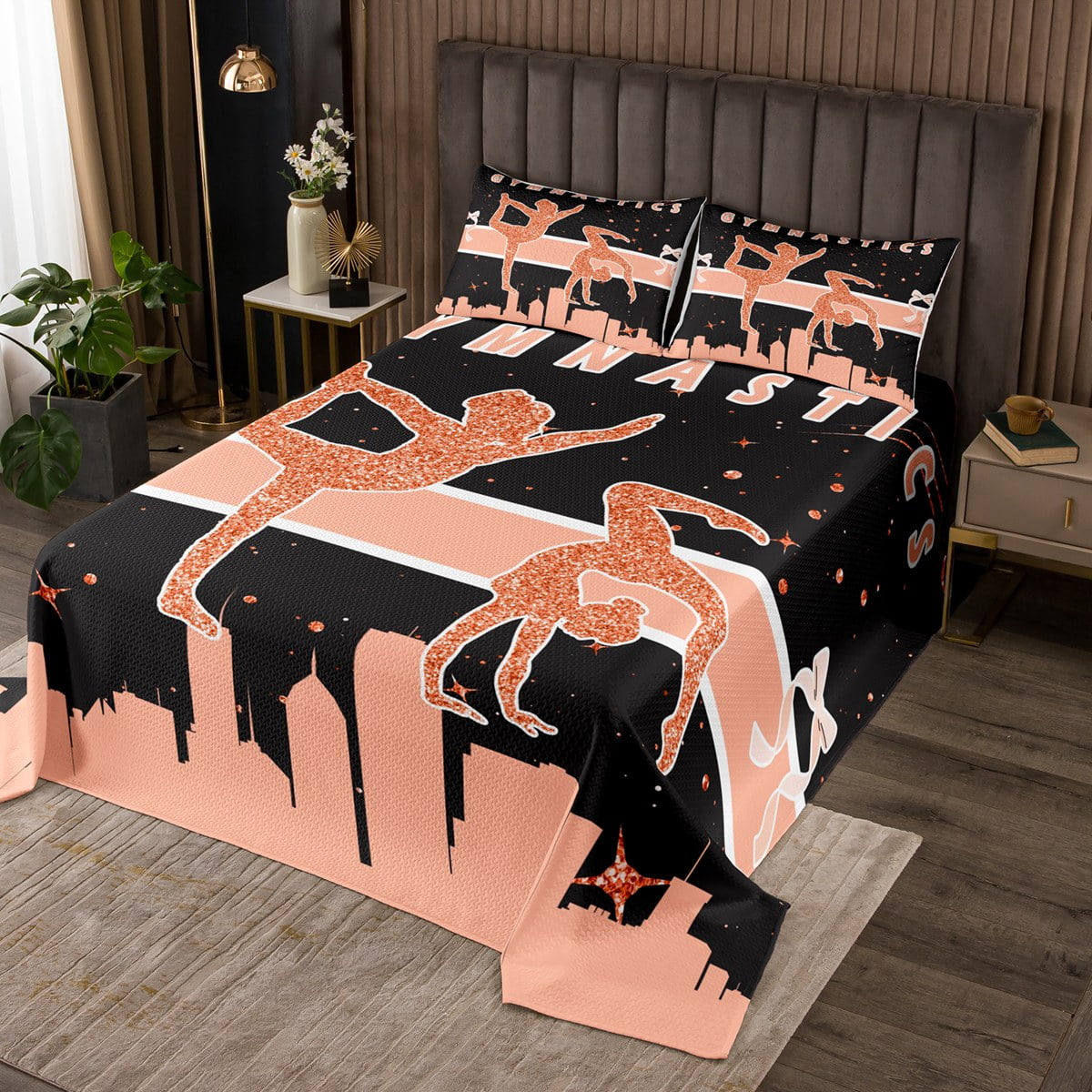 Erosebridal Sport Coverlet King Size Gymnast Bedding Set, Gymnastics ...