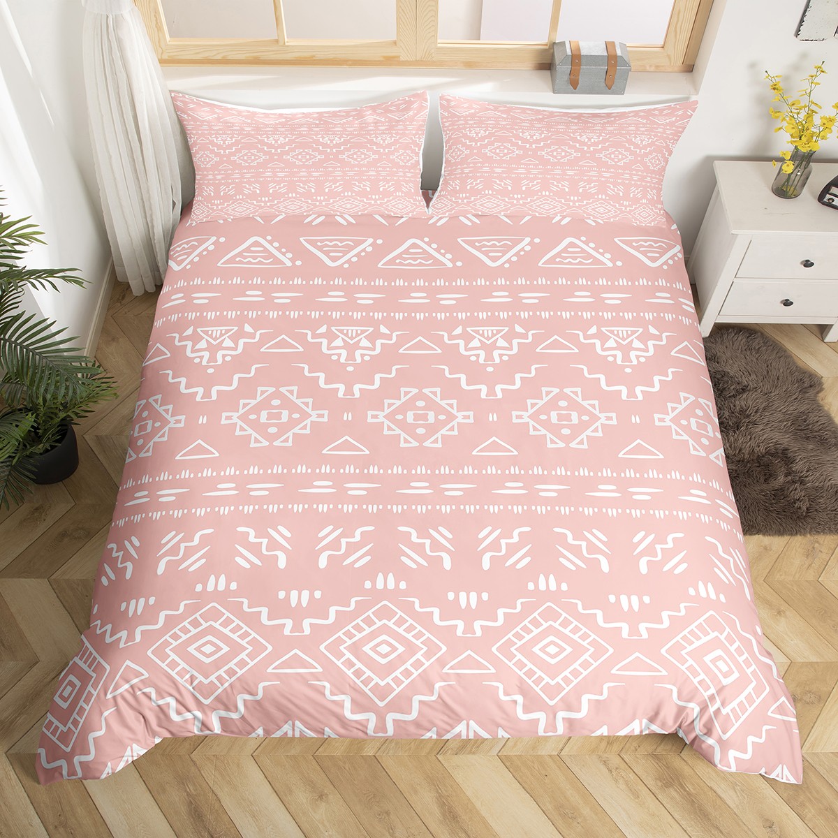 Erosebridal Western Bedding Sets Full Pink Boho Aztec Duvet Cover For ...