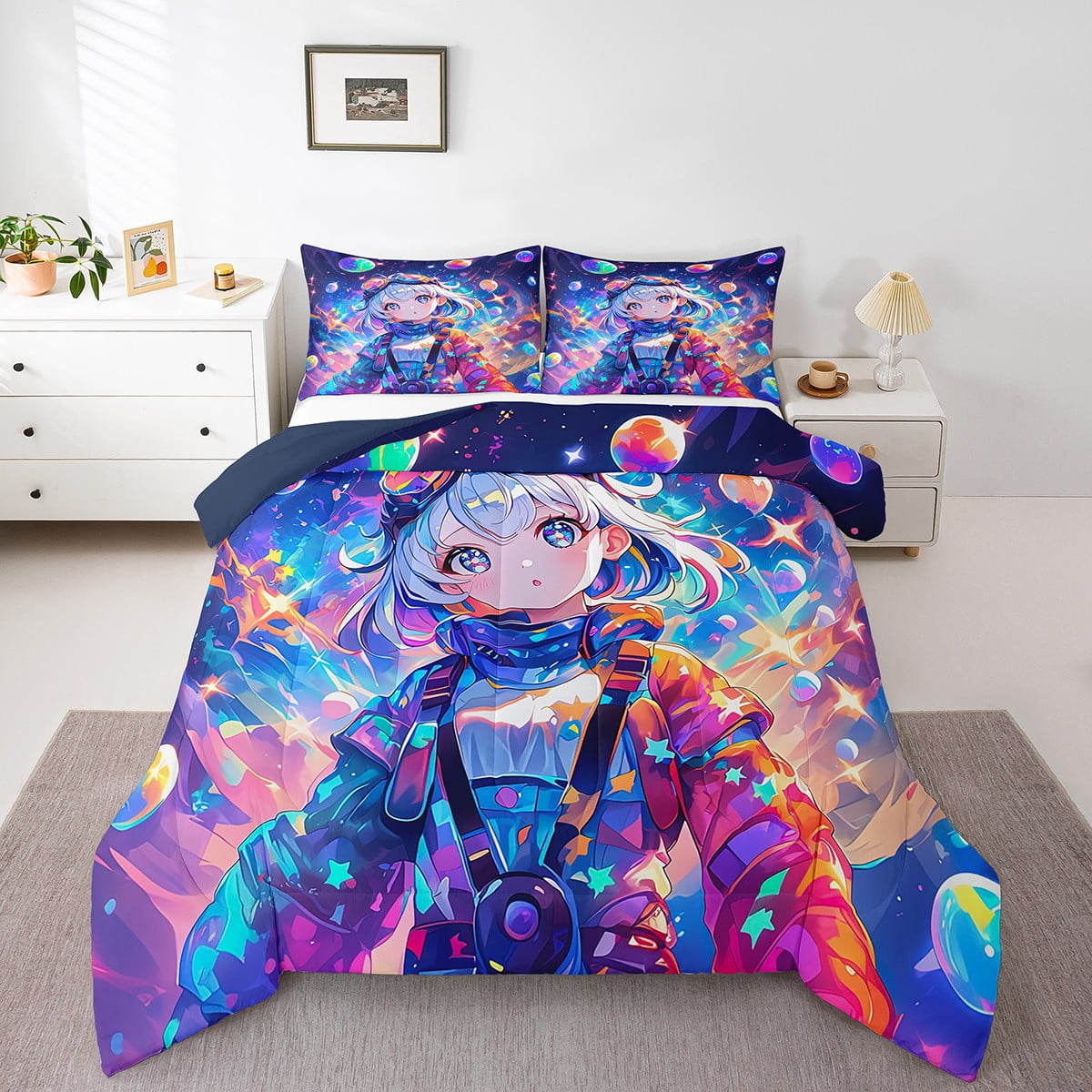 Erosebridal Girly Comforter Set Cartoon Anime Bedding, Mysterious ...