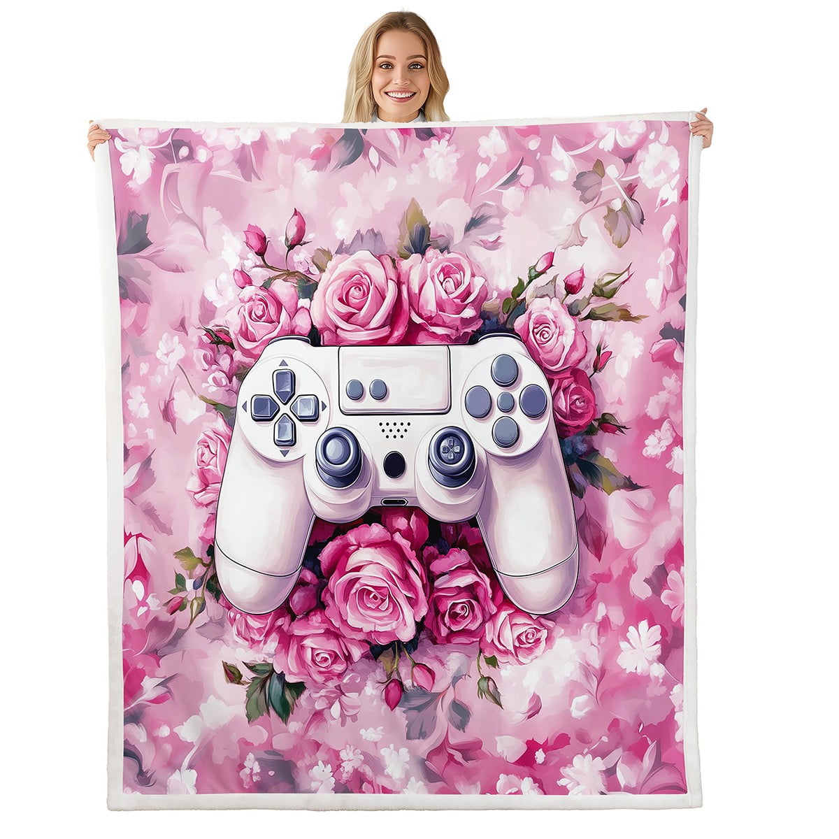 YST Girly Gaming Throw Bed Blanket For Kids Girls Teen,Gamer Video Game Throw 50"X60" Fleece ...
