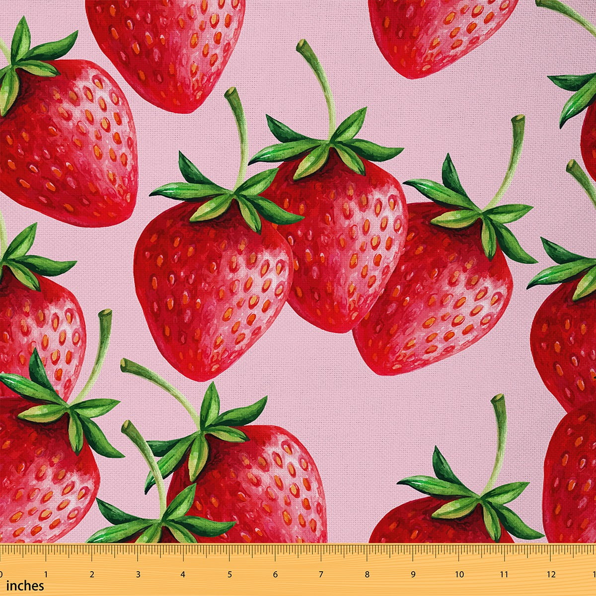 YST Girly Strawberry Fabric by The Yard,Red Strawberries Upholstery Fabric,Summer Farmhouse ...