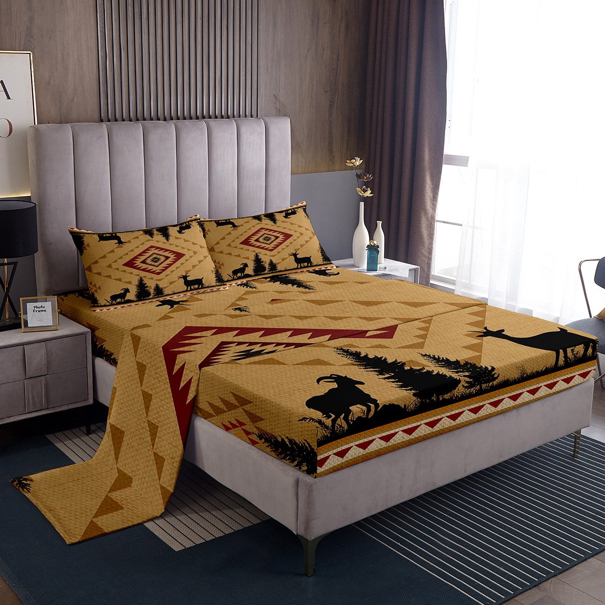 YST Goats Bed Sheets Set King Wildlife Sheet Set For Children Black ...