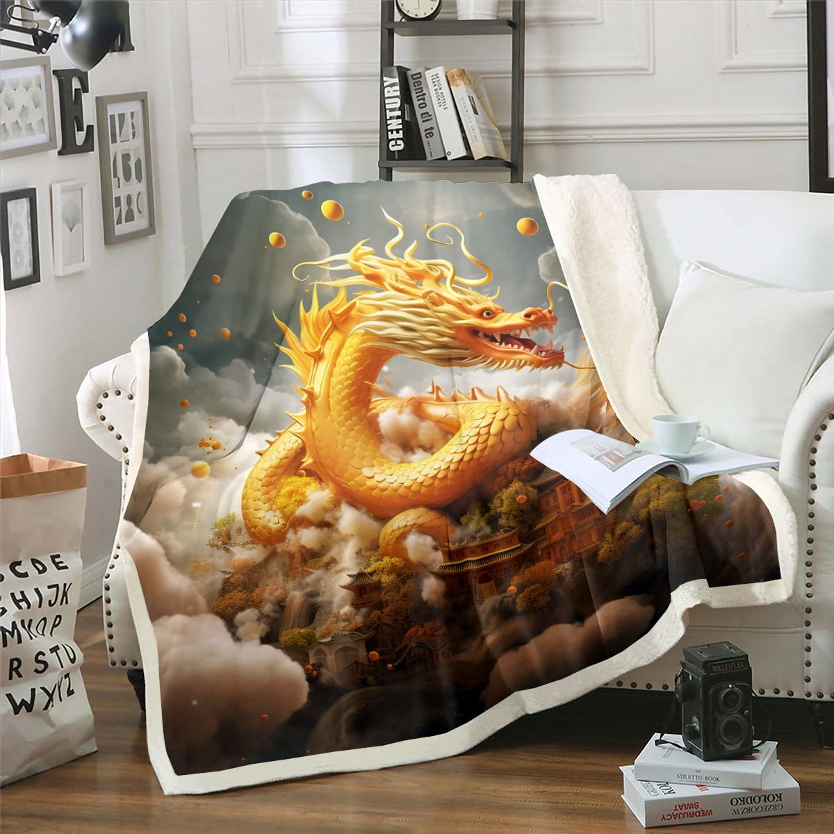 YST Golden Dragon Blanket for Girls Boys Kids,Asian Chinese Dragon ...