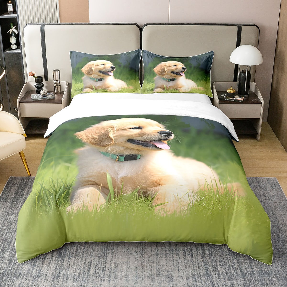 YST Golden Retriever 100% Cotton Duvet Cover for Kids Teens,Cute Puppy ...