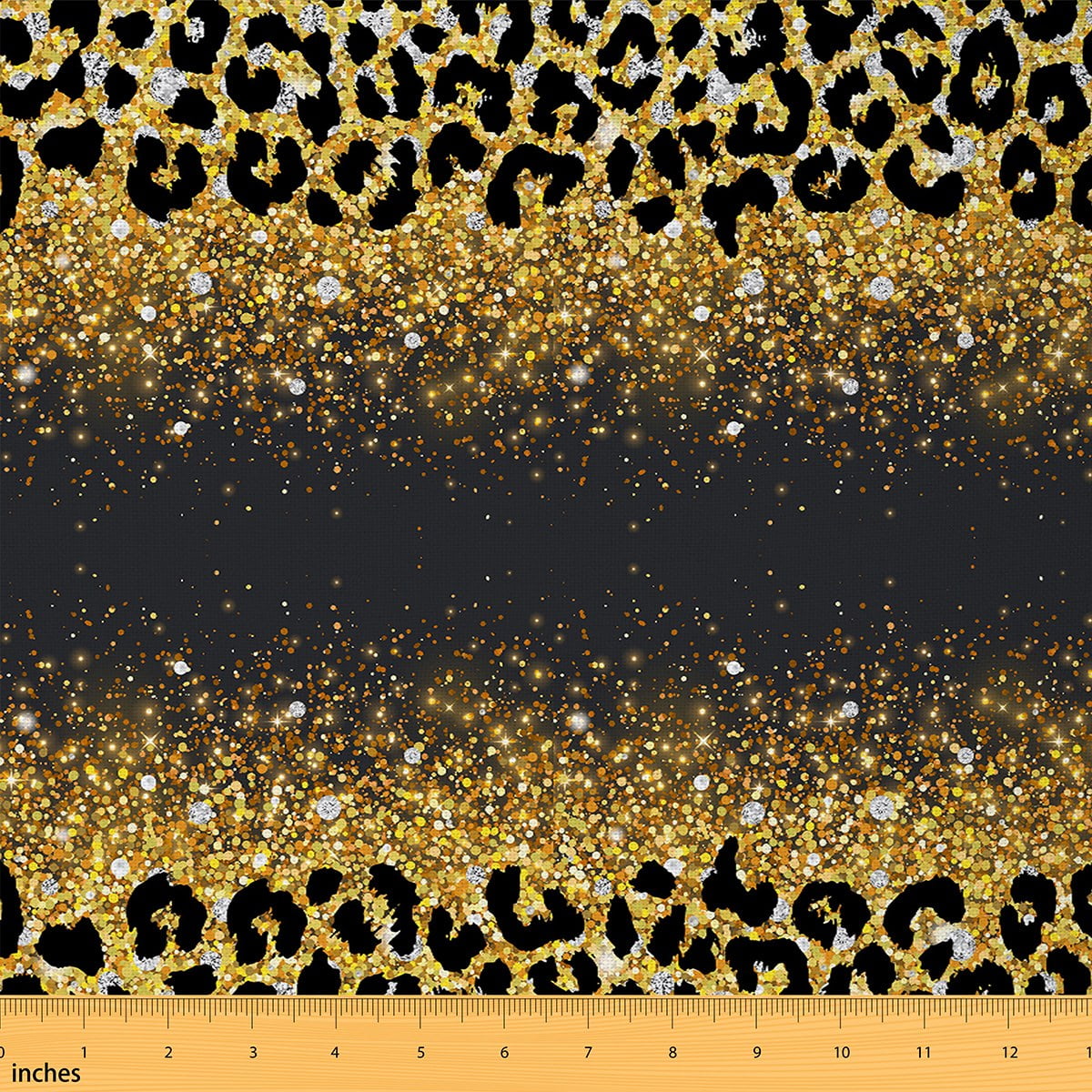 YST Gradient Leopard Fabric by the Yard,Modern Ombre Golden Sequins ...