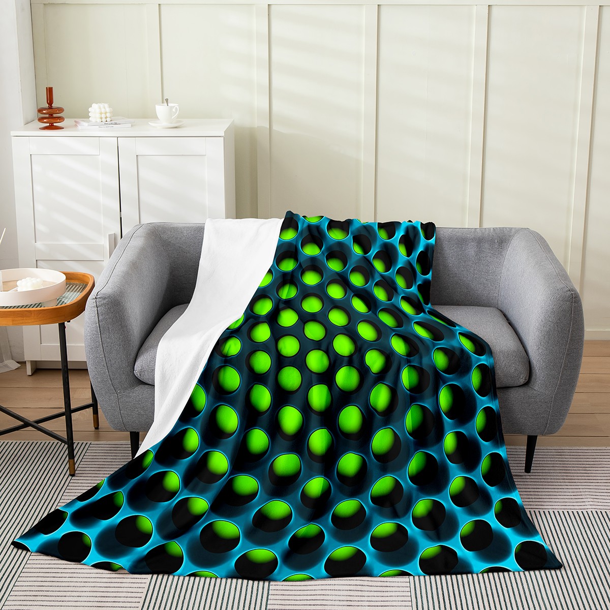 YST Green Geometric Throw Blanket Turquoise Honeycomb Blanket 40x50 ...