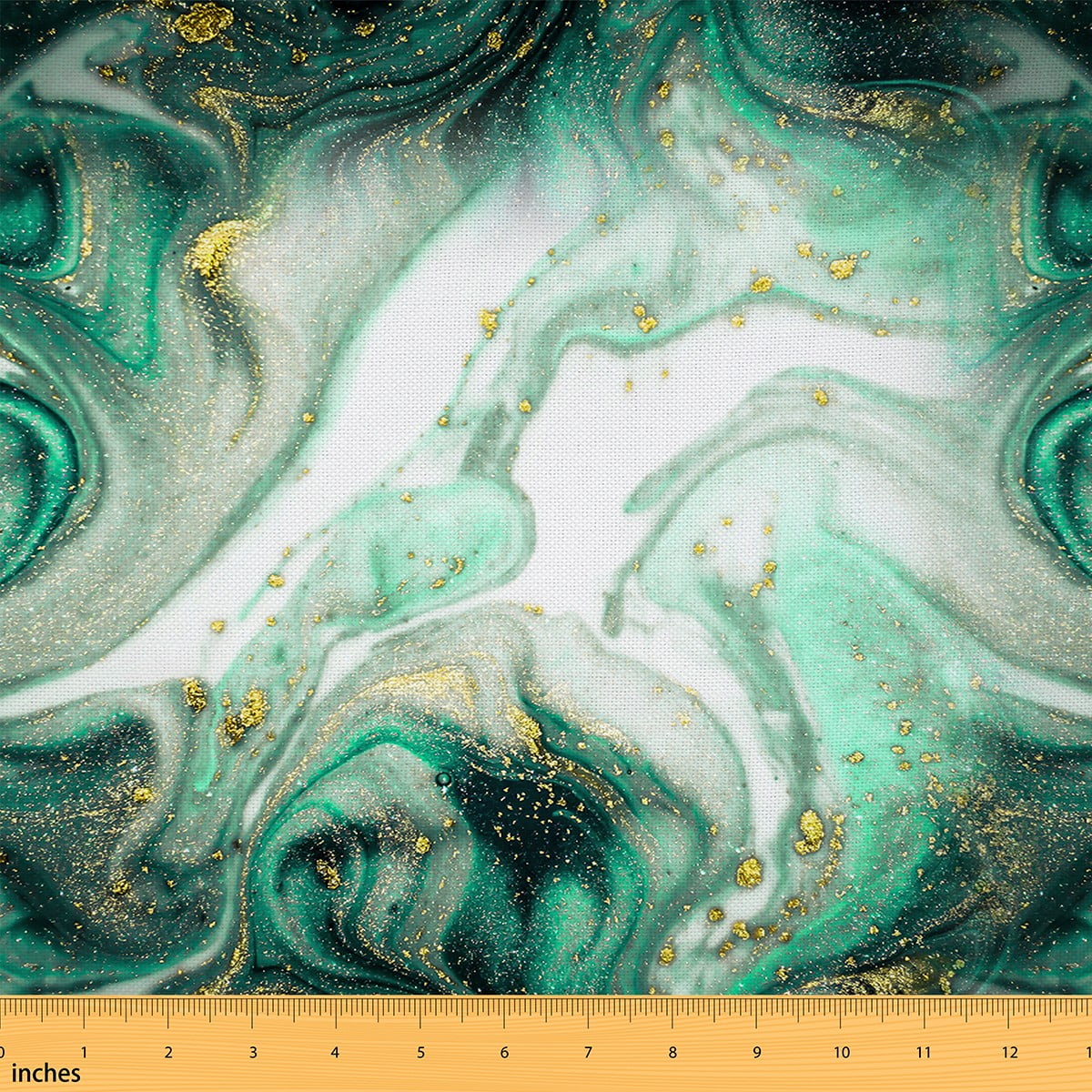 Erosebridal Green Marble Fabric by The Yard,Gold Glitter Turquoise ...