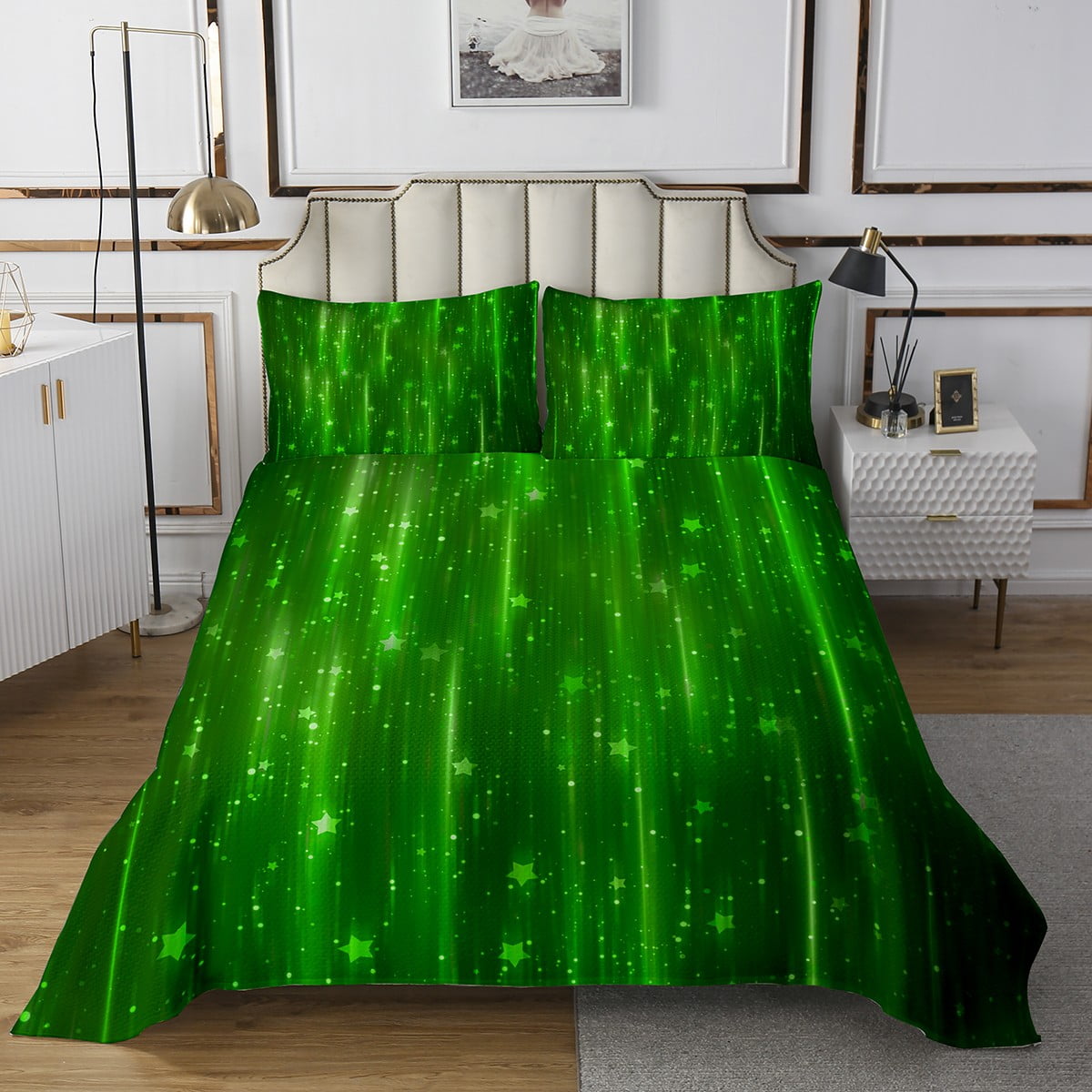 YST Green Ombre King Bedspread Set Gradient Quilt Set for Kids Boys ...