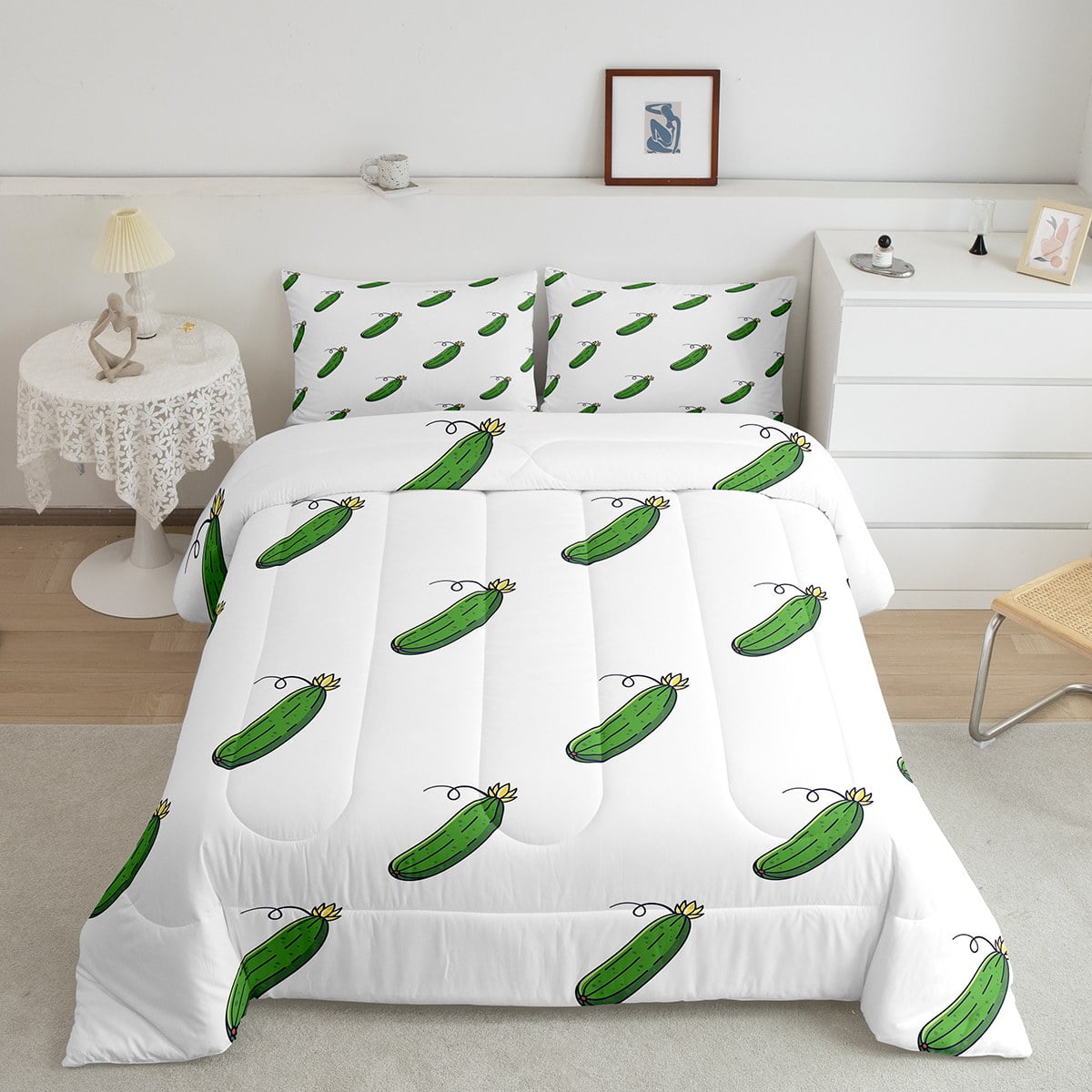 YST Green Pickles Comforter Set for Kids Youth Teens Bedding Comforter ...