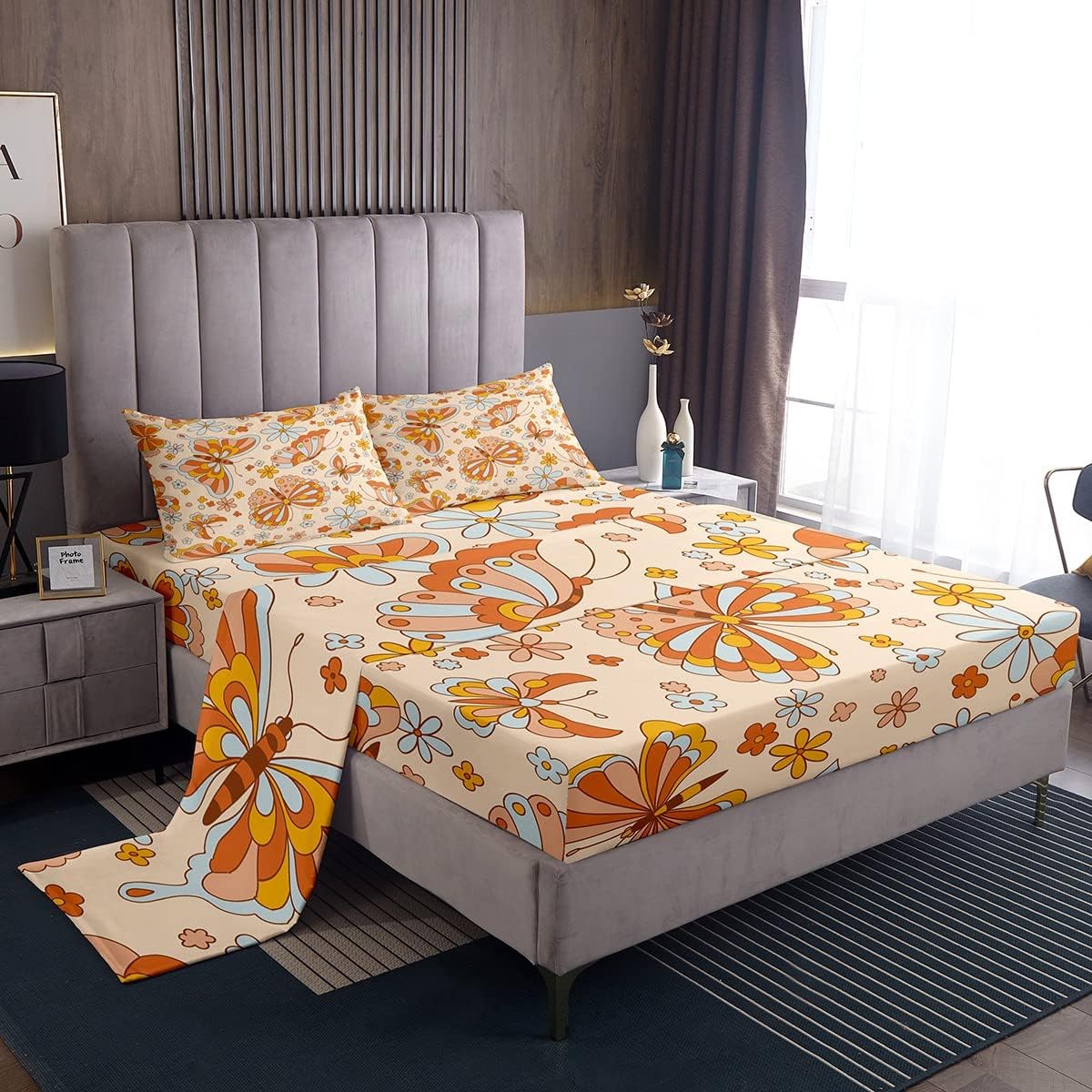 YST Groovy Party Decorations Twin Sheet Set Cute Butterfly Sheets for ...