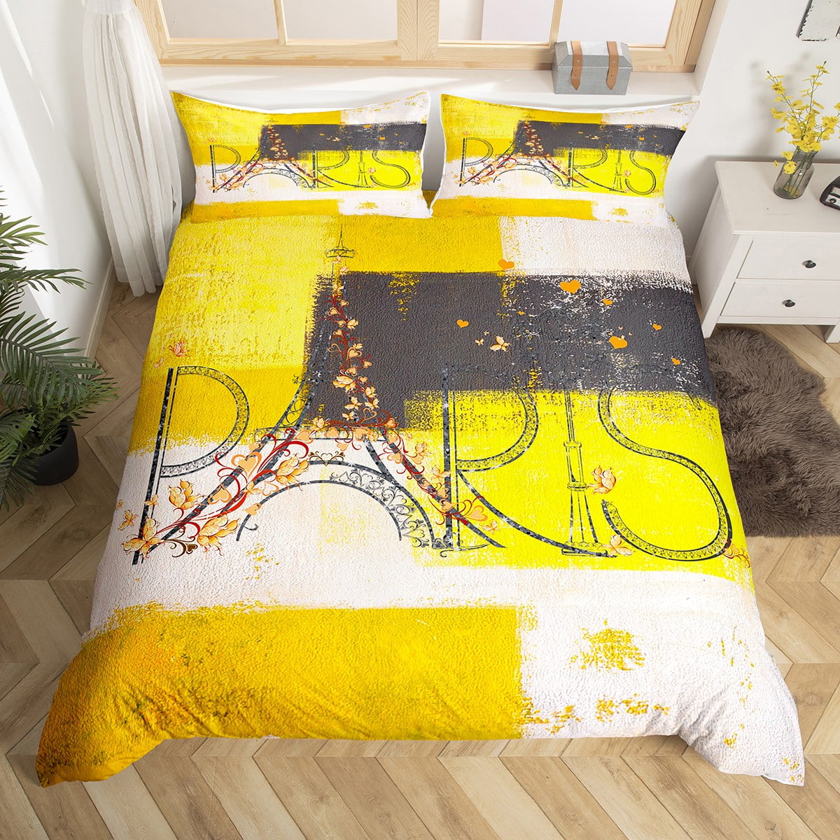 Erosebridal Grunge Ombre Duvet Cover Twin Modern Watercolor Bedding Set ...