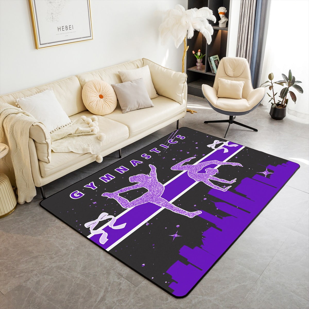 Erosebridal Gymnastics Area Rug 5x7 for Living Room Bedroom,Dance Theme ...
