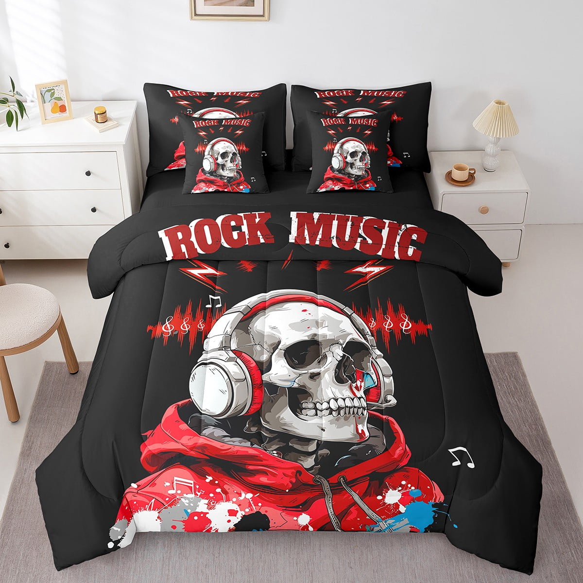 Erosebridal Halloween Skull Bedding Sets, Fantasy Gothic Comforter Set ...