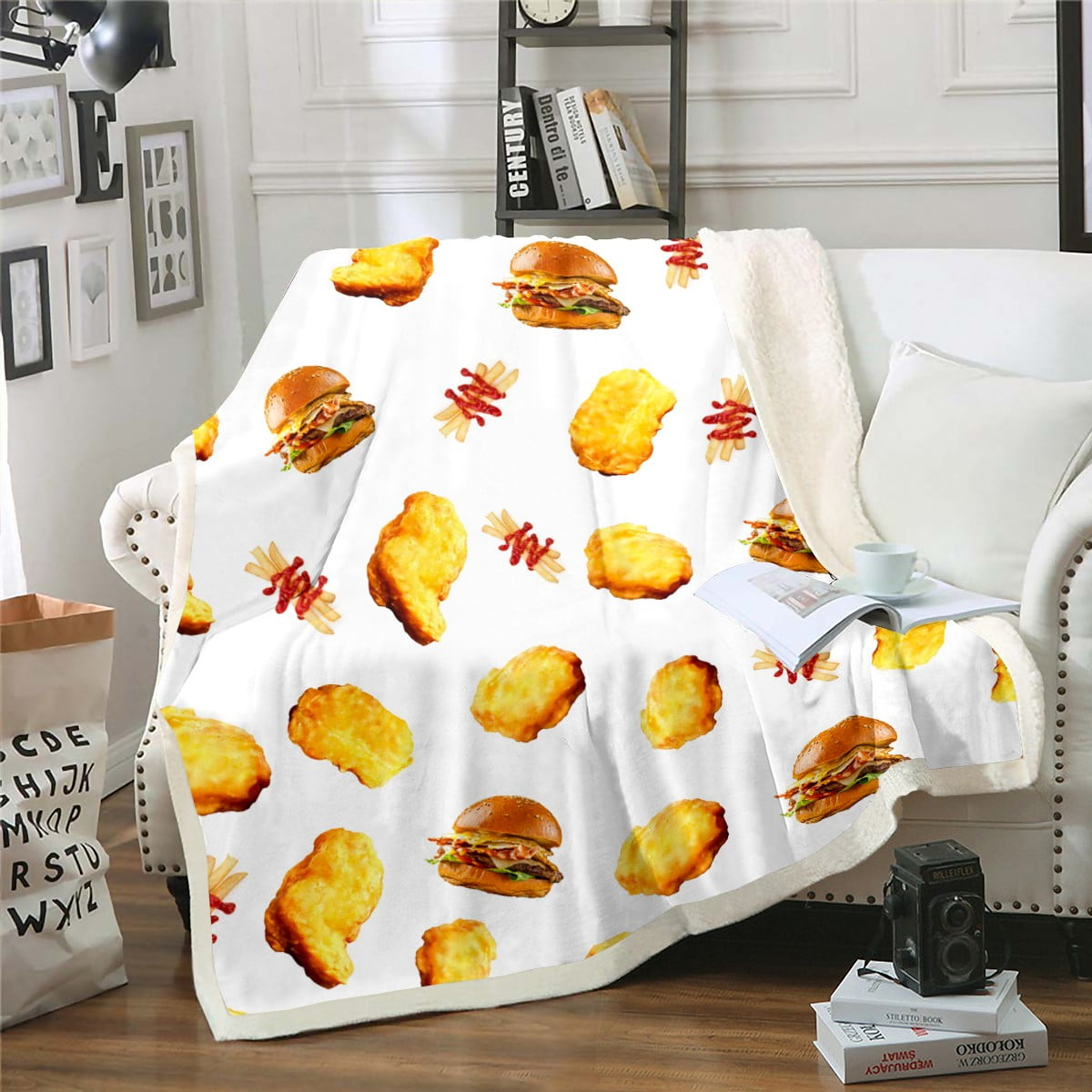 Hamburger Blanket,Fast Food Theme Throw Blanket Throw 50x60 inch ...