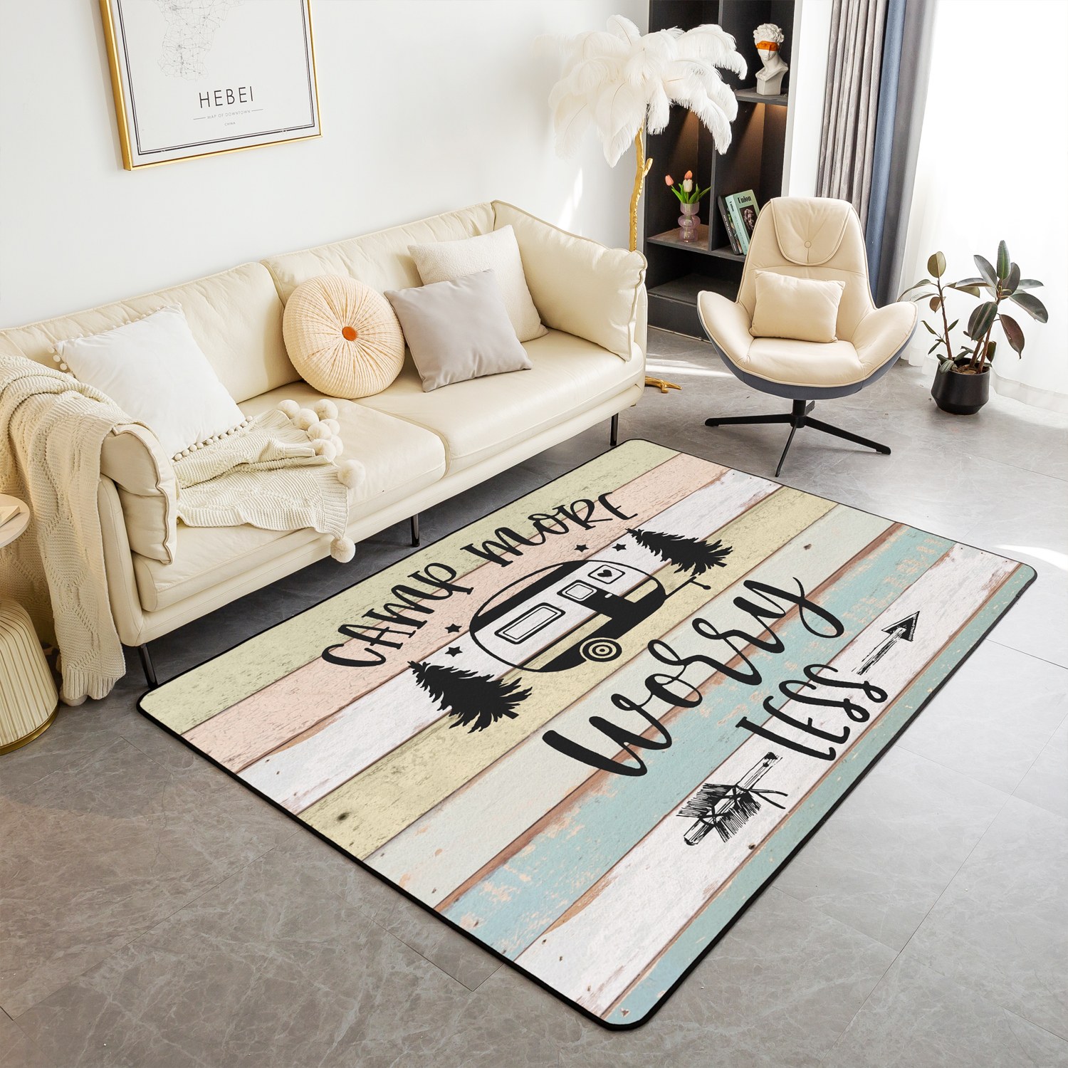 YST Happy Camping Area Rug for Bedside,Camper Rug for Travel Trailers ...