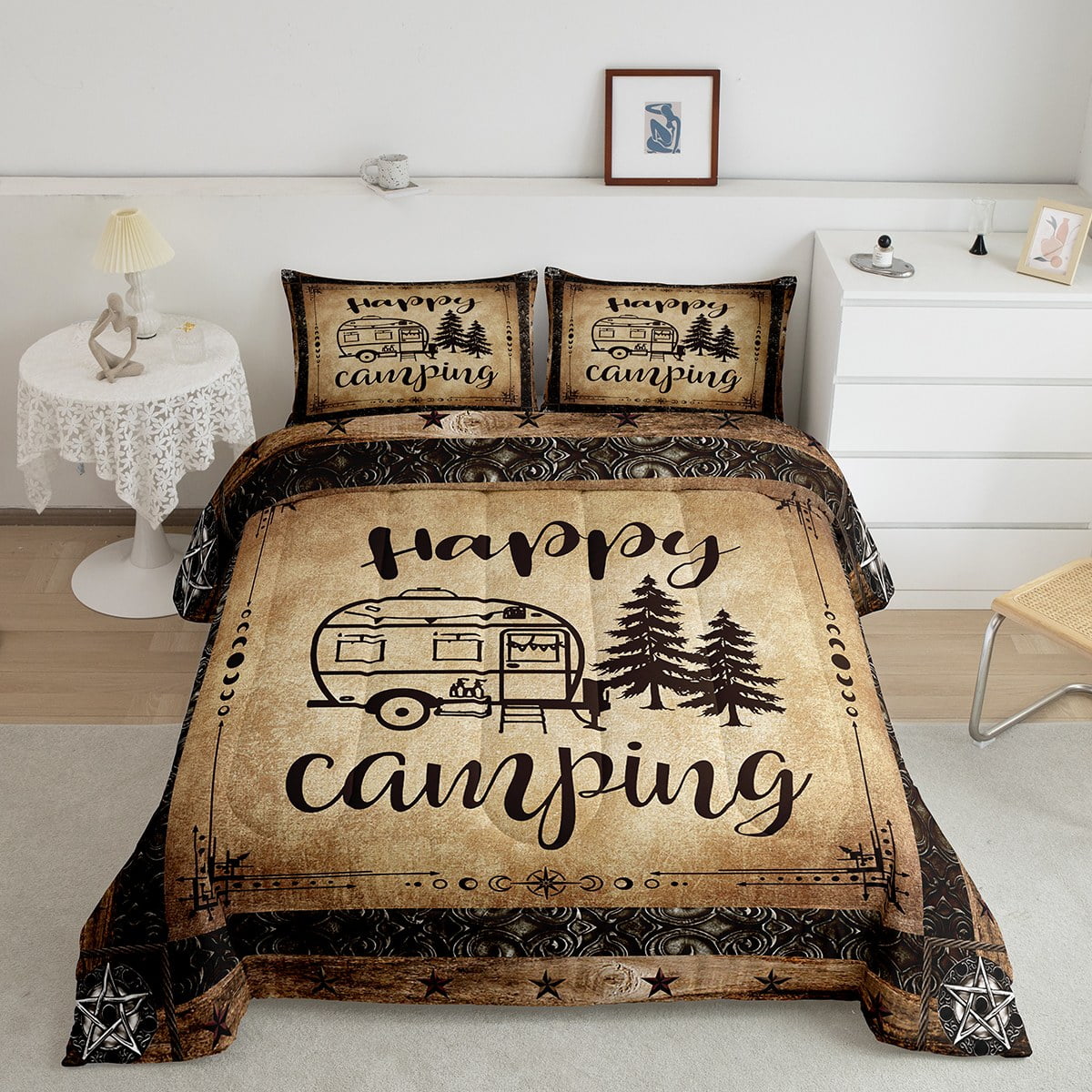 YST Happy Camping Bedding Sets King Western Camper Accessories ...