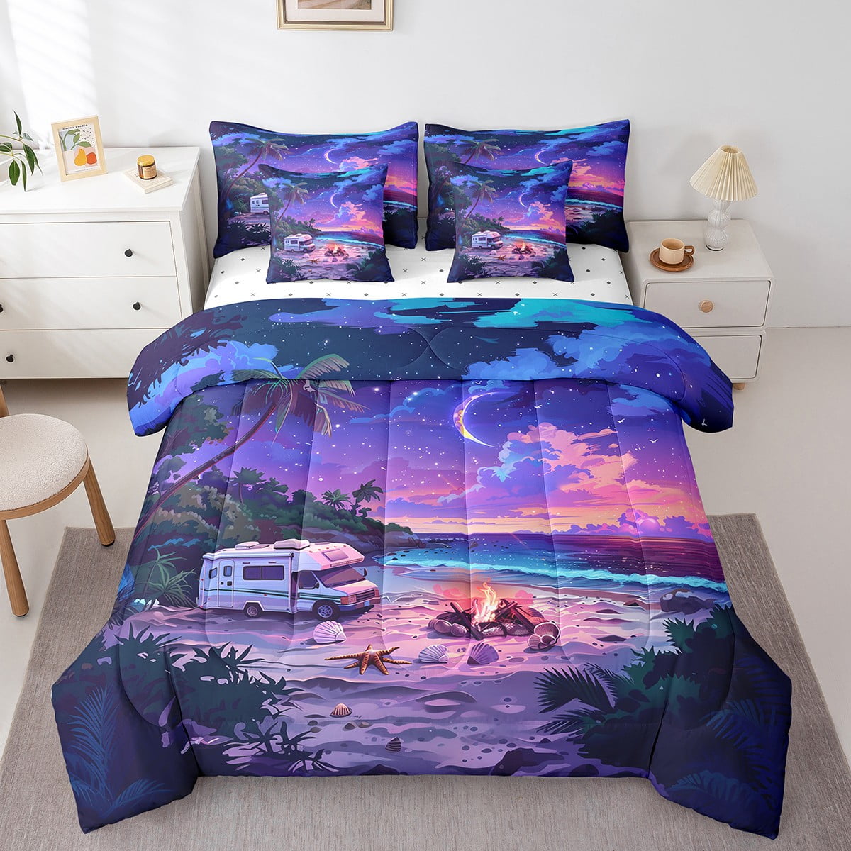 Happy Camping Bedding Sets Summer Holiday Camp 7 Piece Twin Bed In A ...