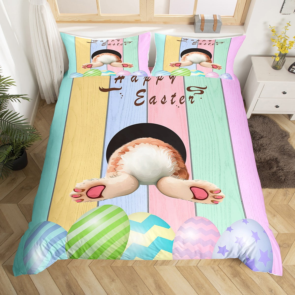 YST Happy Easter Themed Bedding Set Easter Decoration Duvet Cover Cute ...
