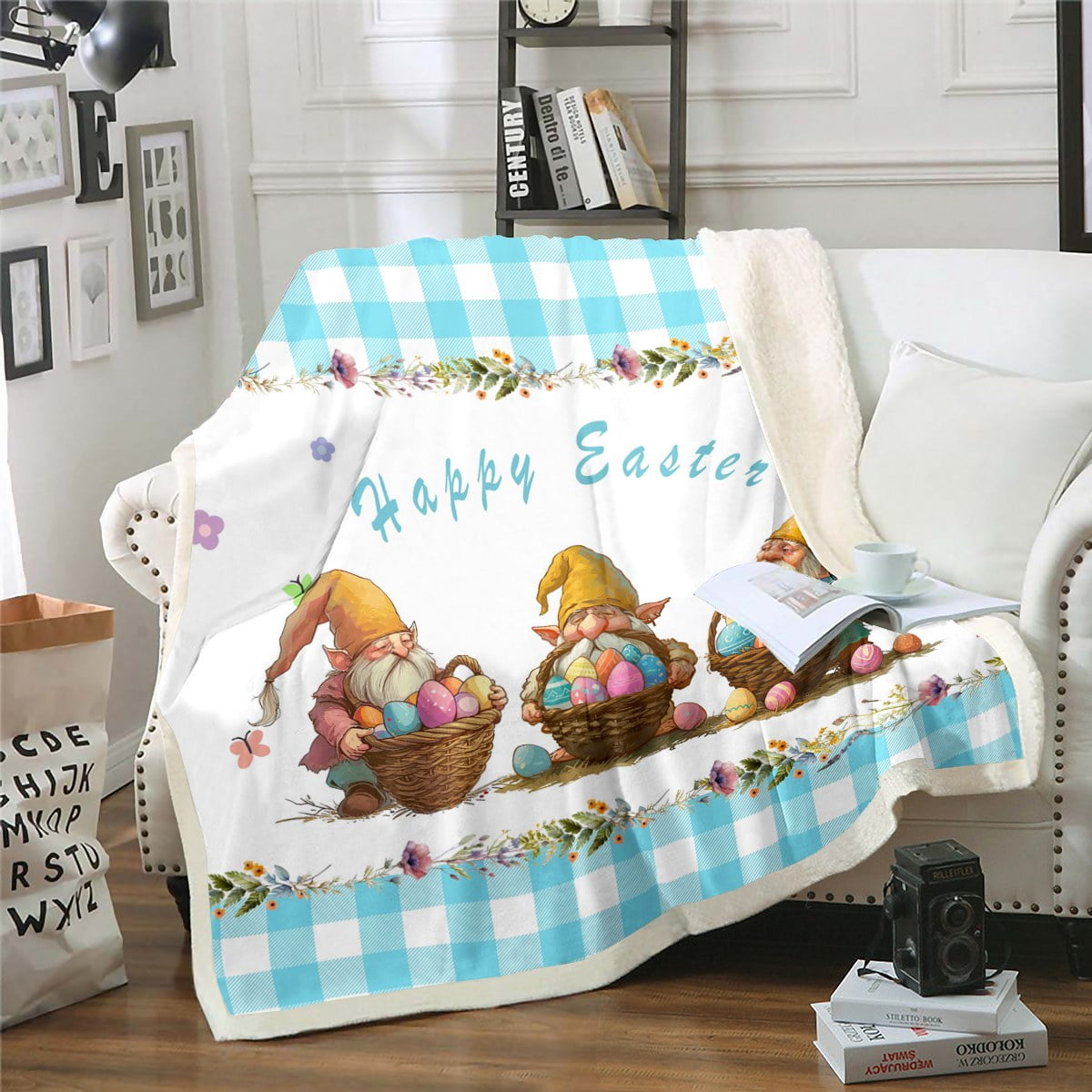 Happy Easter Themed Throw Blanket Easter Eggs Decor Blanket Easter ...