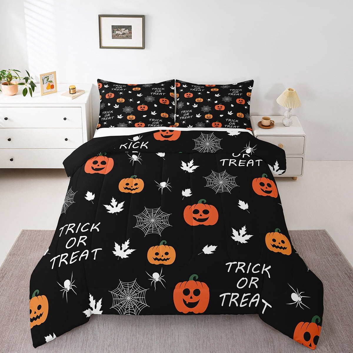 Happy Halloween Comforter Set Pumpkin Lantern Bedding Comforter Sets ...