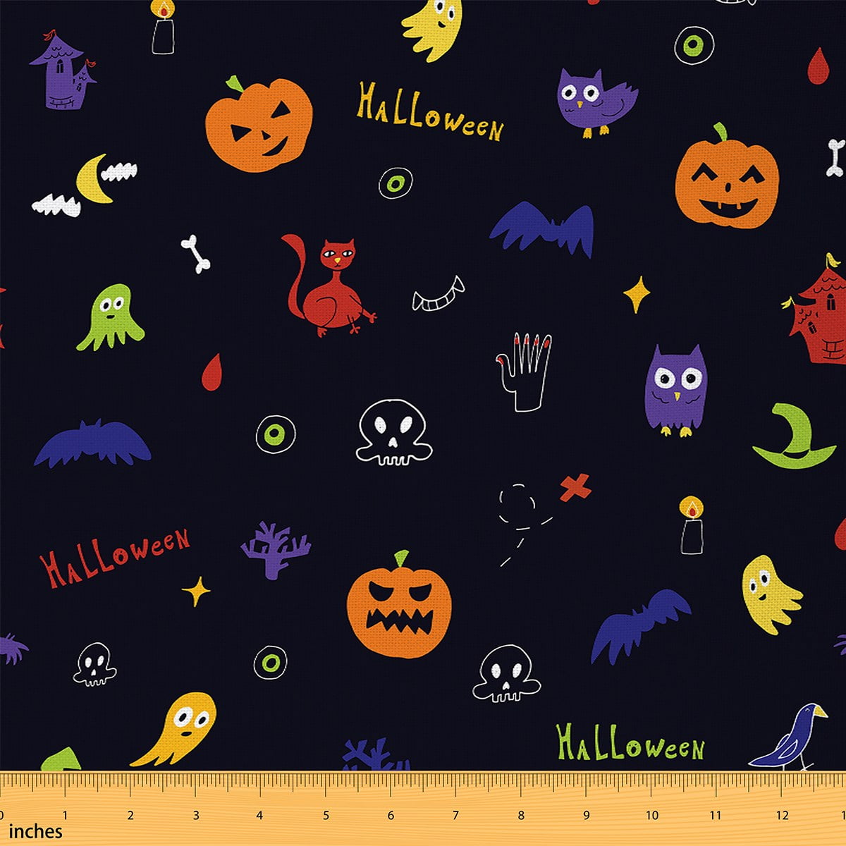 YST Happy Halloween Fabric by The Yard,Watercolor Ghosts Upholstery ...