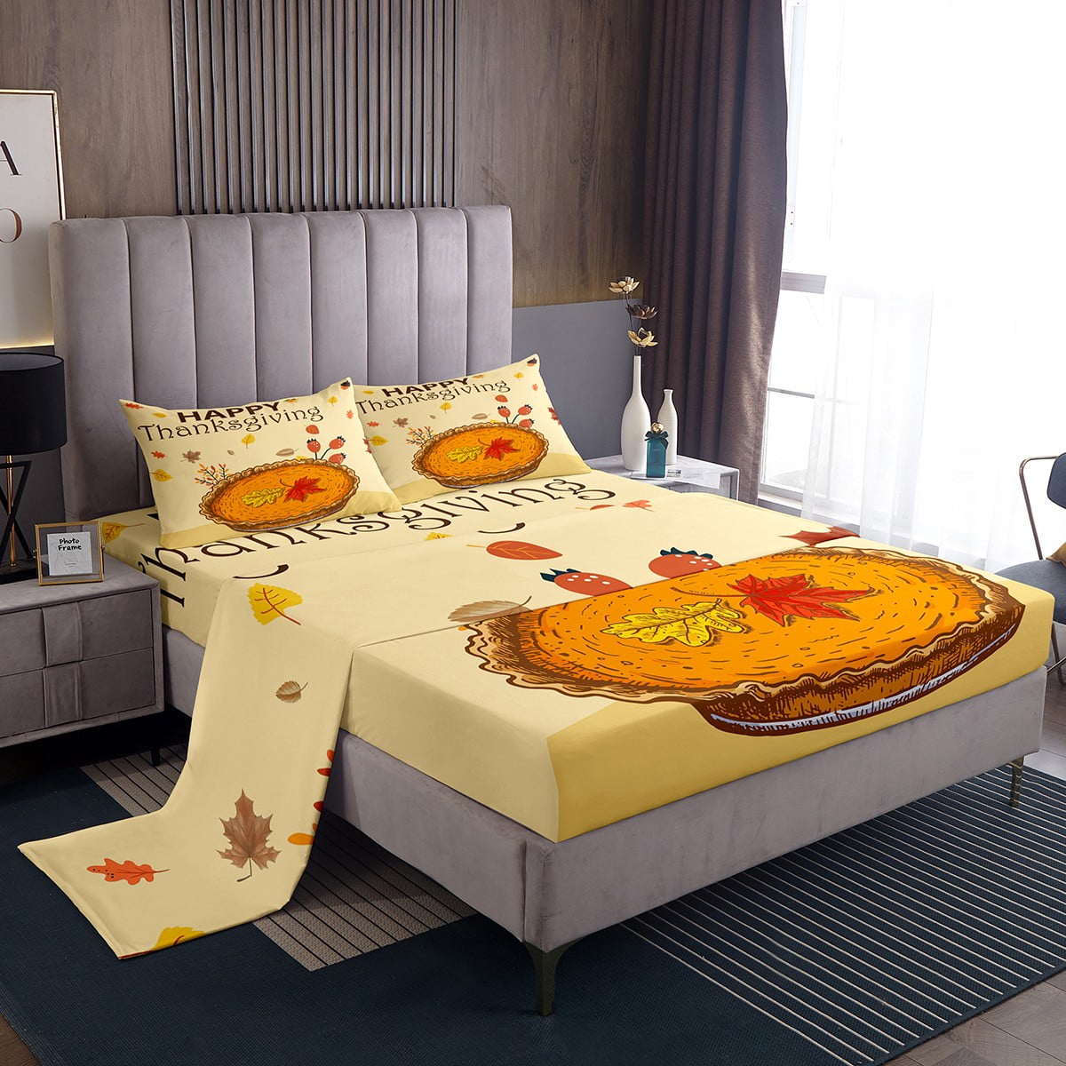 Happy Thanksgiving Sheet Set Full Size, Autumn Harvest Sheets Teens ...