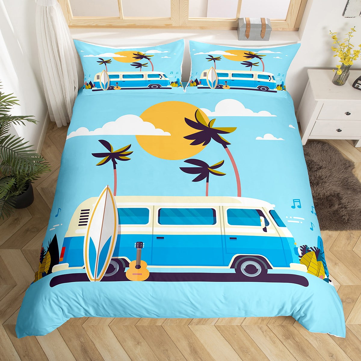 YST Hawaii Beach Duvet Cover King Tropical Sea Bedding Set, Summer ...