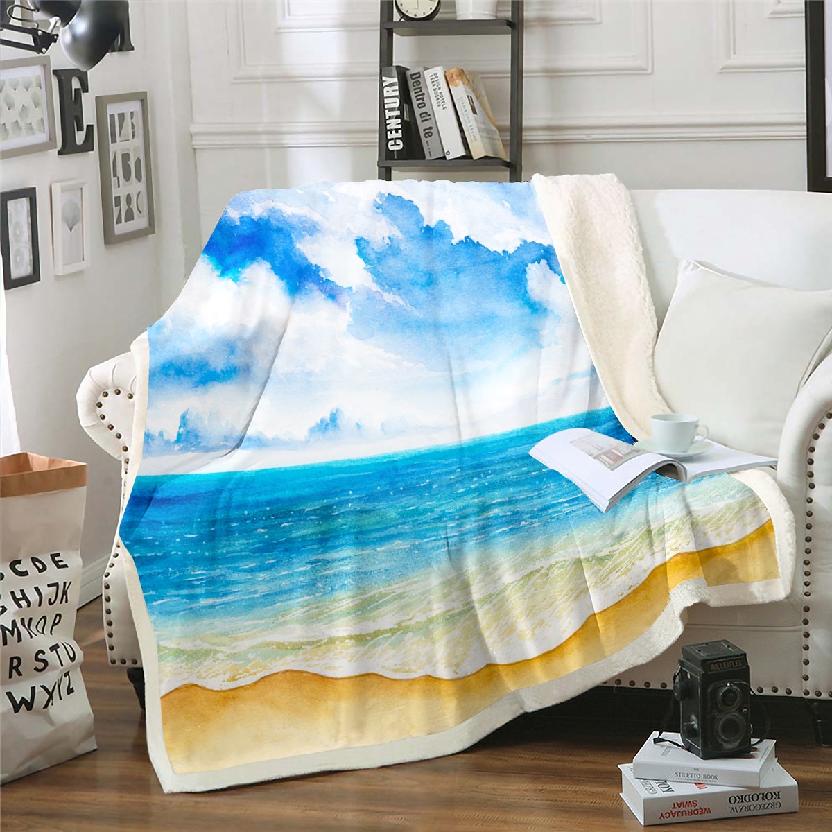 YST Hawaii Beach Throw Blanket for Couch Sea Ocean Fleece Blanket ...