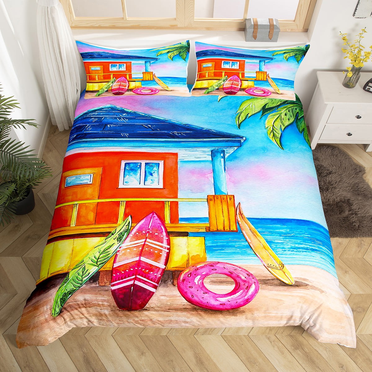 YST Hawaii Summer Beach Bedding Sets Twin Coastal Lodge Cabin Comforter ...