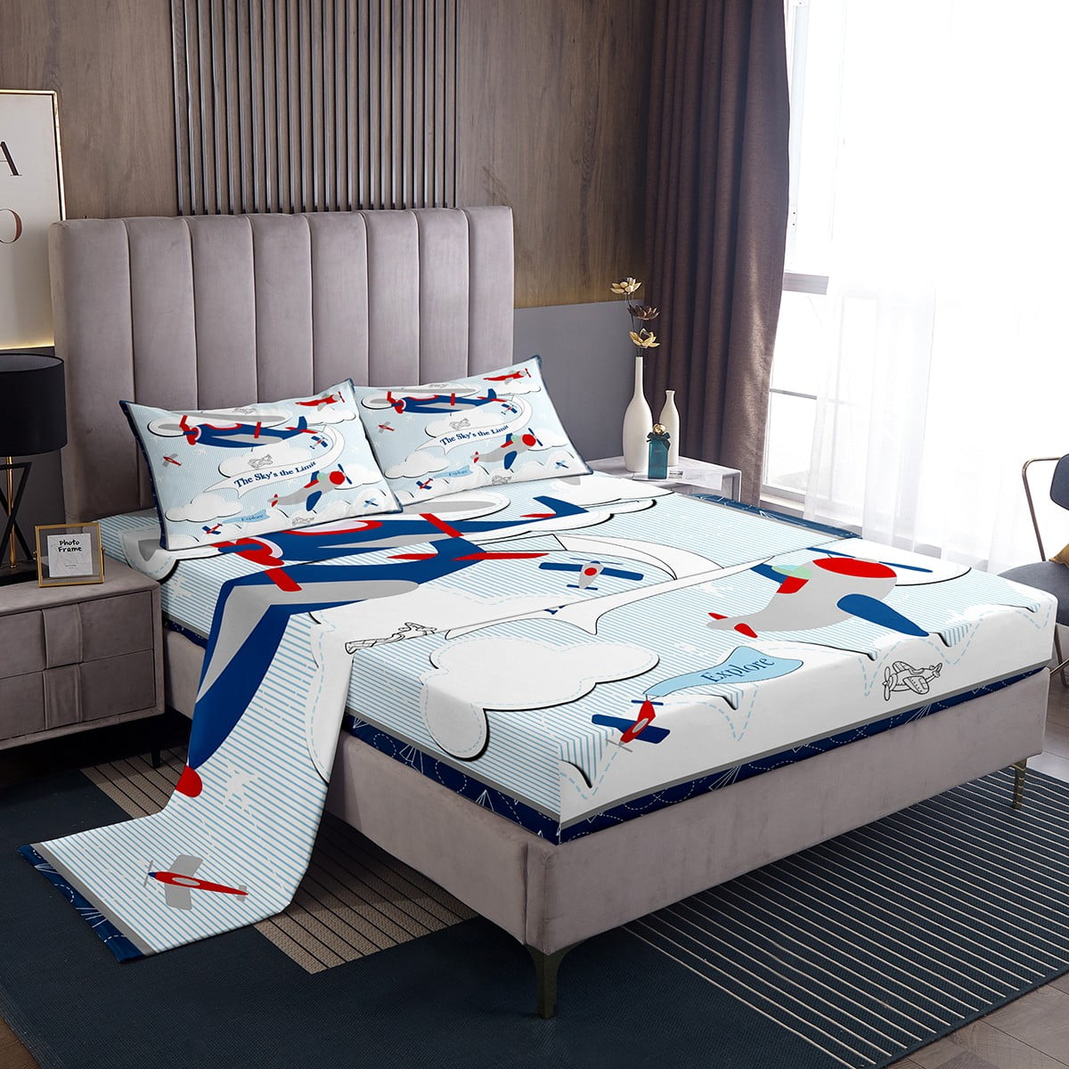 YST Helicopter Bed Sheets Set Baby Nursery Toddler Sheets For Boys ...