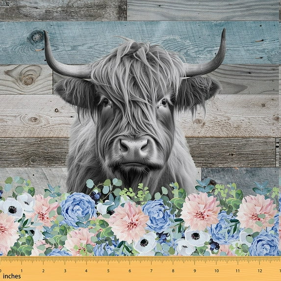 Erosebridal Higland Cow Upholstery Fabric,Rustic Farmhouse Style Fabric ...