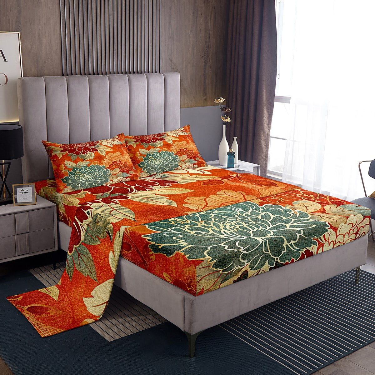 Erosebridal Hippie Flower Twin Size Bed Sheets Set,Funky Groovy Flowers ...