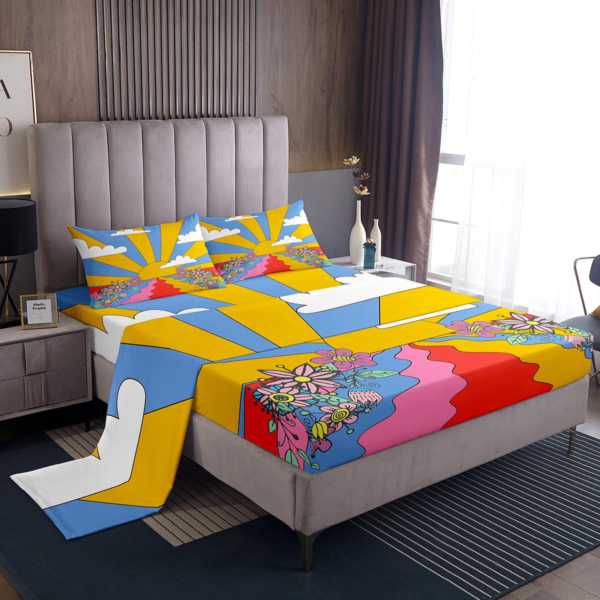 YST Hippie Girl Bed Sheets Set Twin Girls Sheet Set for Adult Youth ...