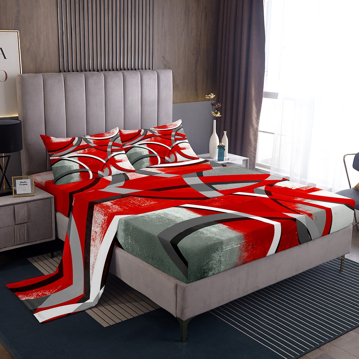 YST Hippie Patchwork Bed Sheets Set Green Geometric Full Size Sheet ...