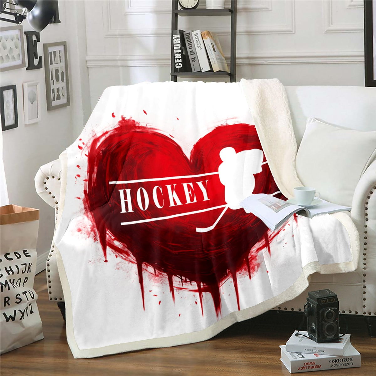 Hockey Throw Blanket,Sport Fans Puck Blanket 30x40 inch for Sofa Bed ...