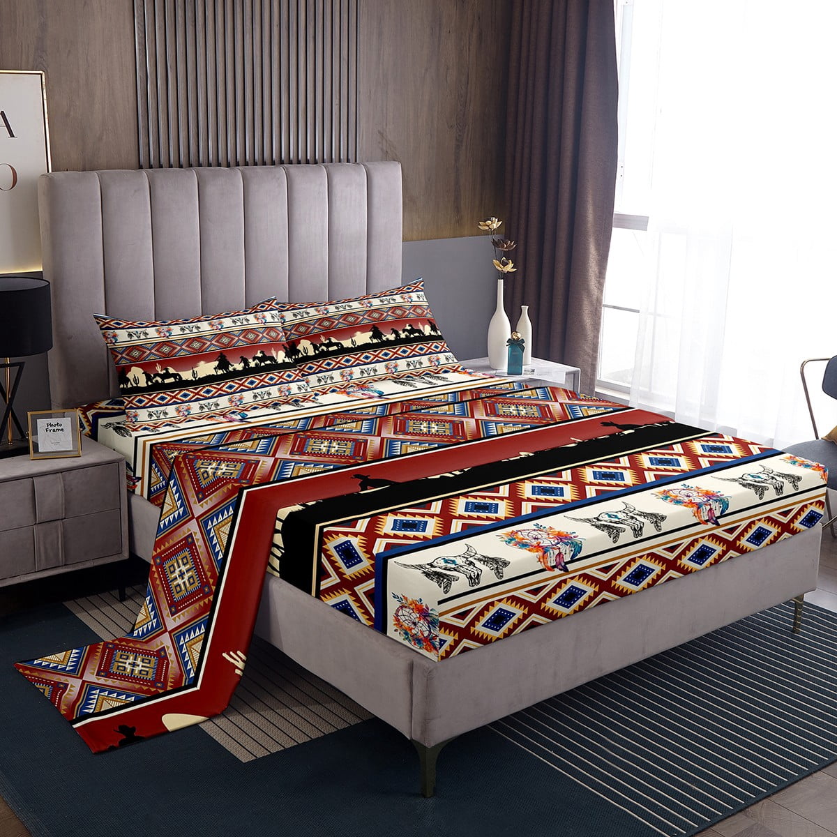 Erosebridal Horse Decor Western Bed Sheets Set Queen,Farm Animals ...