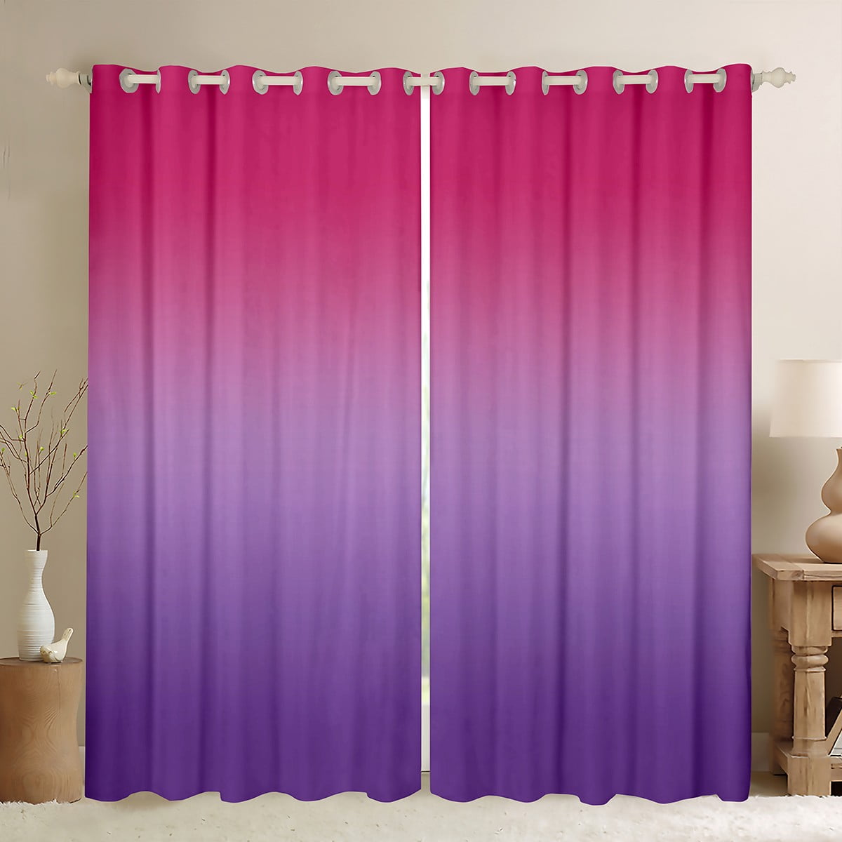 Pink And Purple Curtains Hot Sale Latest Design Solid Color Curtain