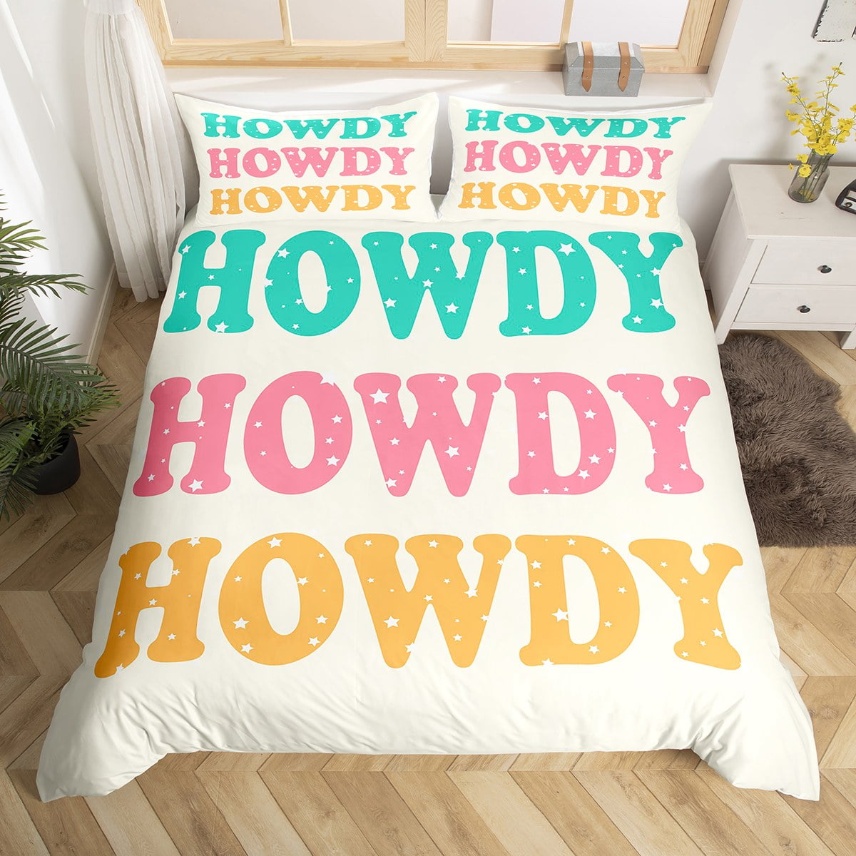 YST Howdy Bedding Set Western Comforter Cover Full for Kids Boys Cowboy ...